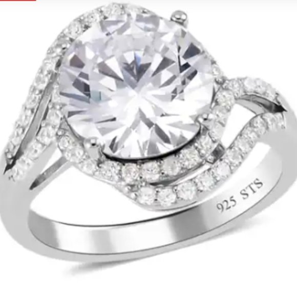 LUSTRO STELLA FINEST CZ | Jewelry | Lustro Stella Finest Cz Bypass Ring In Platinum Over ...